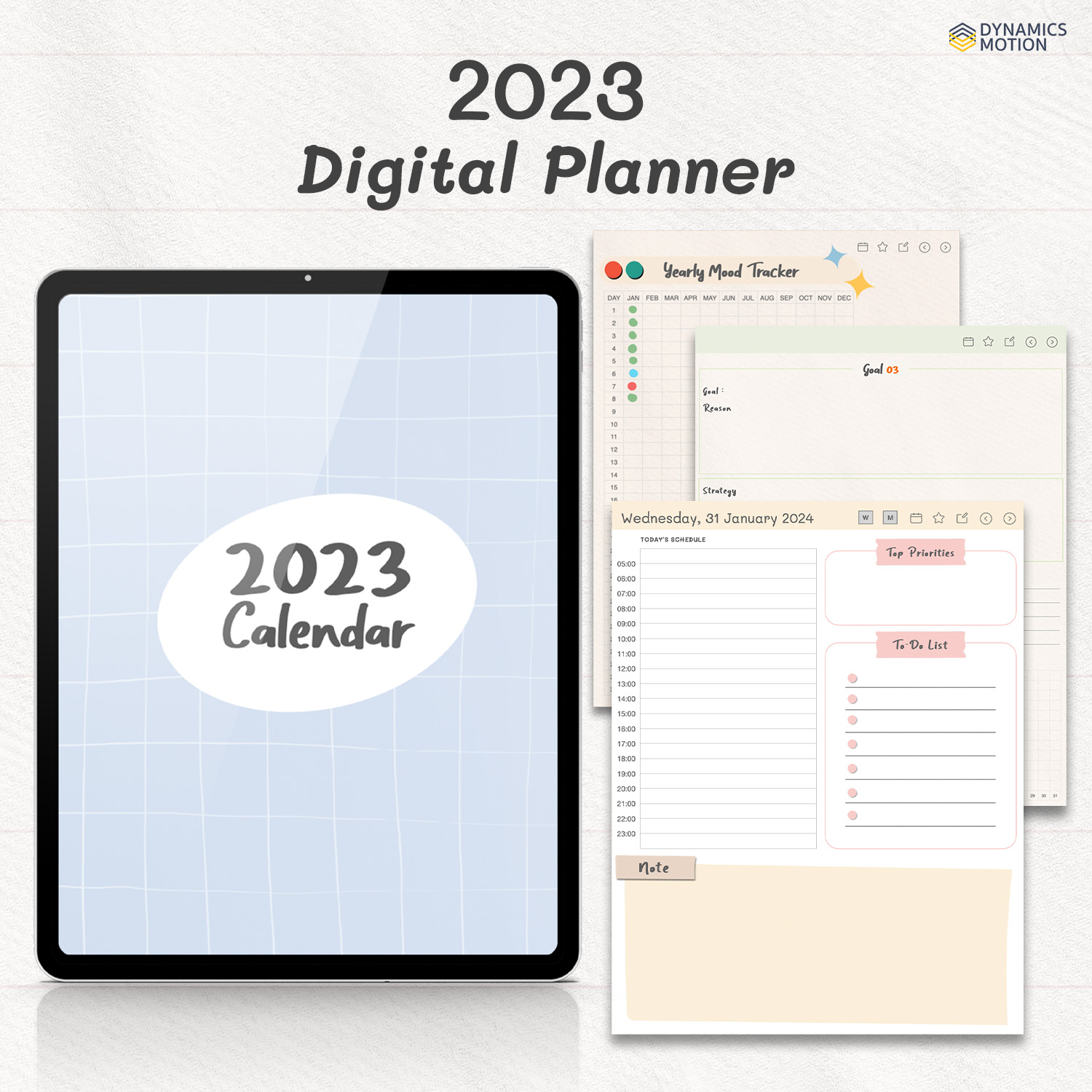 Pastelic Minimal Digital Planner 2023 | DynamicsMotion